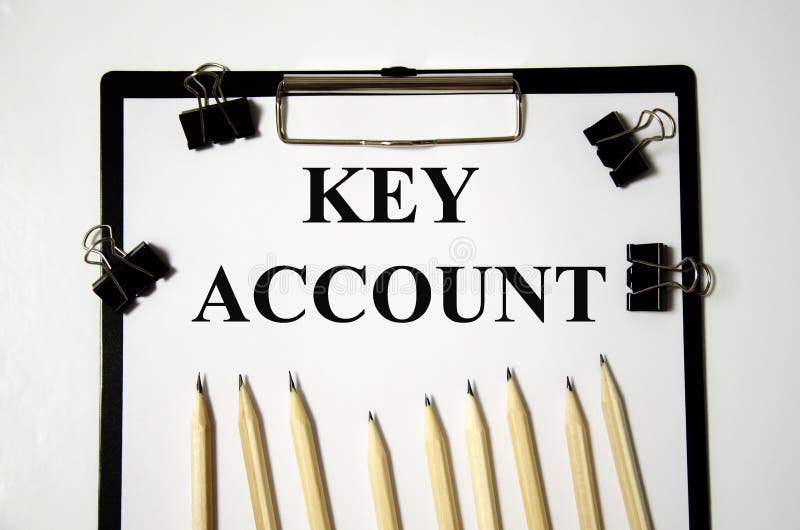 Key Account the Word is Written on a White Piece of Paper with Pencils ...