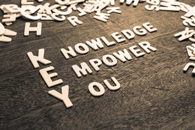 Key Acronym Knowledge Empower You Stock Photo - Image of scattered ...