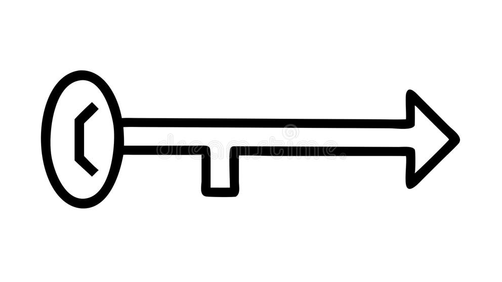 Key with Arrow Icon Representing Access Direction , Vector Design ...