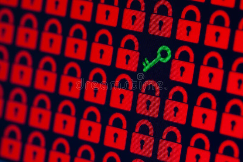 Key As a Symbol of Access or Hacking of Open Personal Information. Red ...