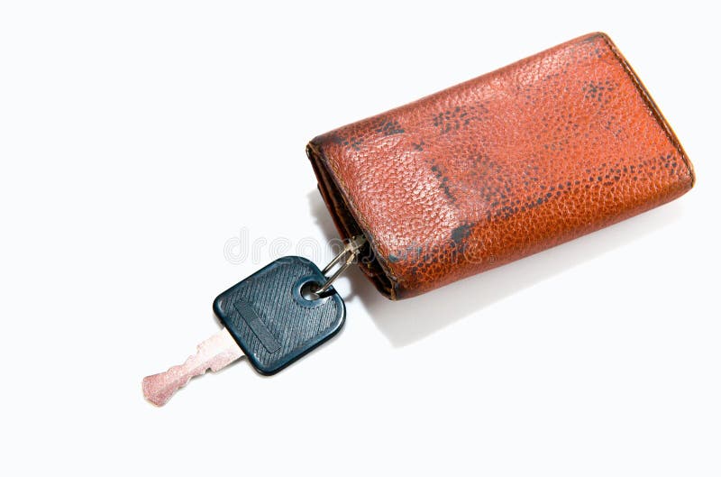 Key Attached To a Leather Keychain Stock Photo - Image of fastened ...