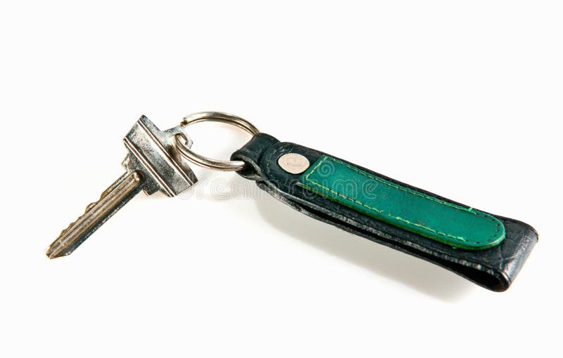 Key Attached To a Leather Keychain Stock Image - Image of ring, attach ...