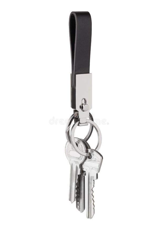 Key Attached To a Leather Keychain Stock Photo - Image of chain, ring ...