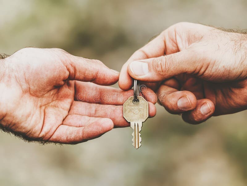 Key Being Handed Over between Two Hands in an Exchange Stock Photo ...