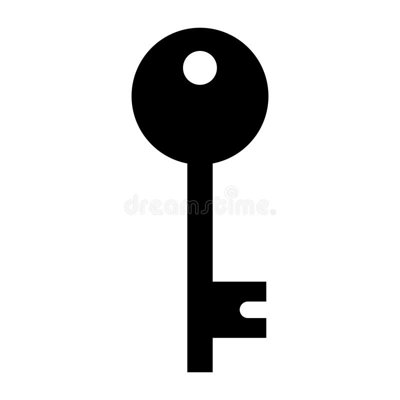 Key Black Vector Icon on White Background Stock Vector - Illustration ...