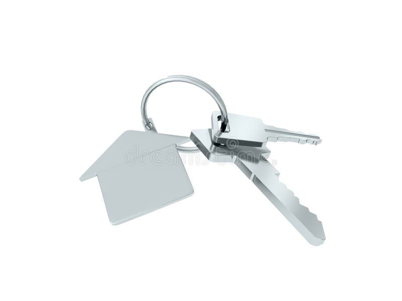 Key with Blank Golden Label. 3D Rendering Stock Image - Image of ...