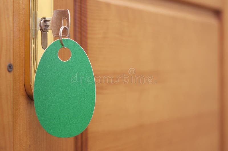 Key with a blank label stock image. Image of open, office - 61364311