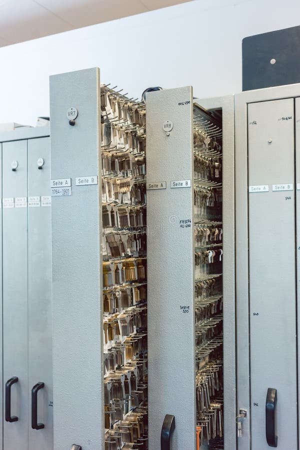 Key Blanks in Shop of Locksmith Stock Photo - Image of happy, systems ...