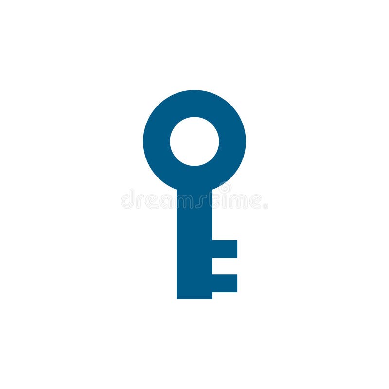 Key Blue Icon on White Background. Blue Flat Style Vector Illustration ...
