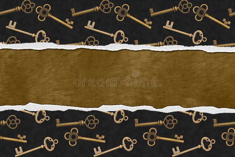 Key Border Skeleton Key Gold and Black Stock Image - Image of ripped ...