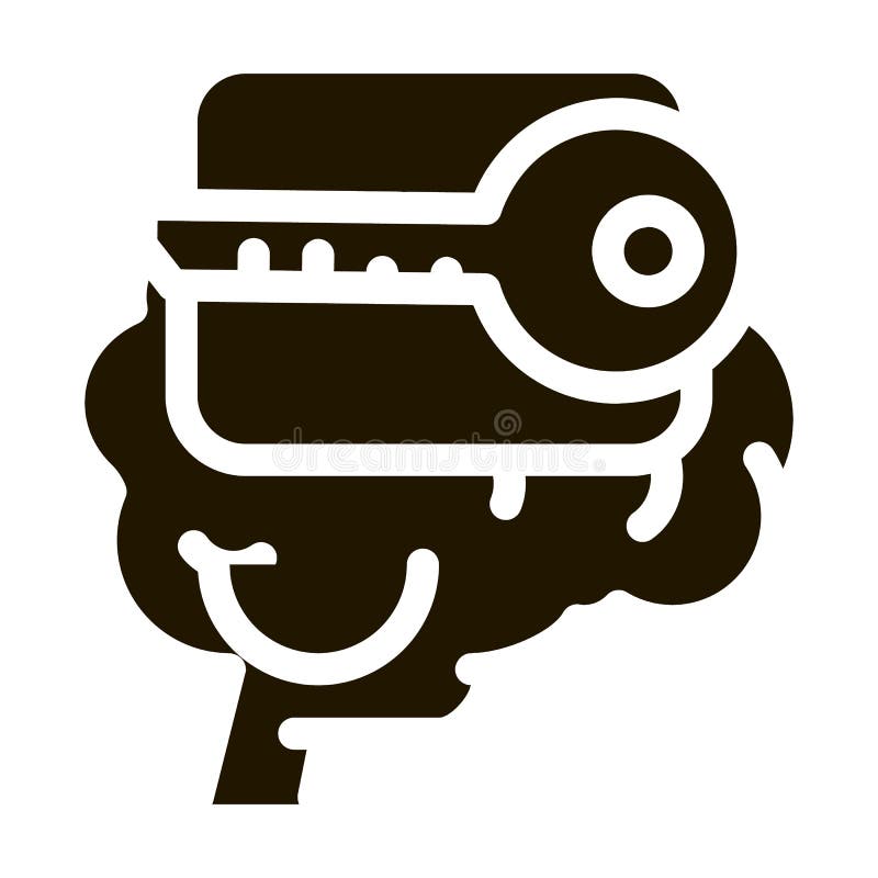 Key for Brain Icon Vector Glyph Illustration Stock Vector ...