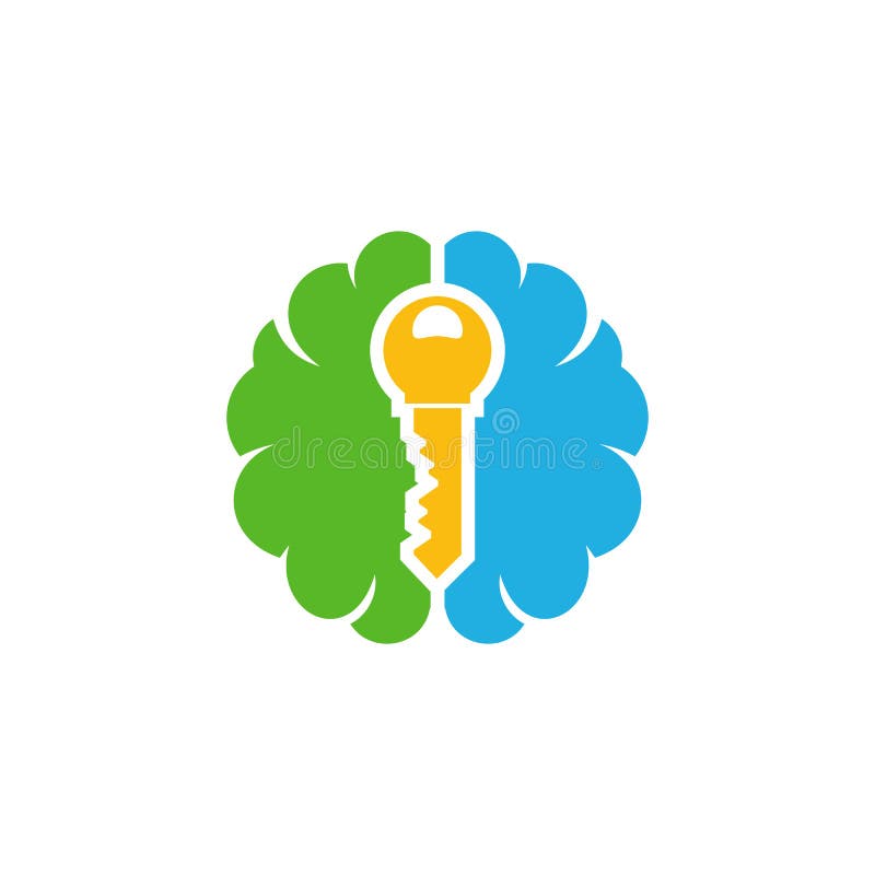 Brain Security Icon Logo Design Element Stock Vector - Illustration of ...