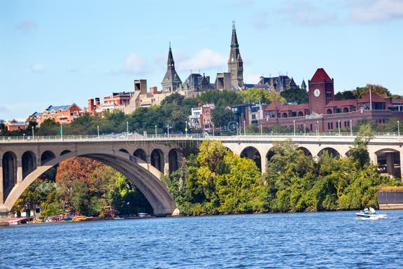 Key Bridge Georgetown University Washington DC Stock Image - Image of ...