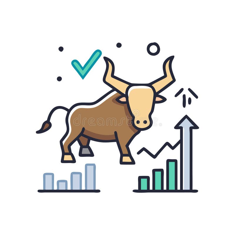 Key Bull Market Icon stock vector. Illustration of trends - 352794807