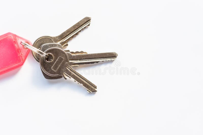 Key bunch with plain tag stock image. Image of property - 205381651
