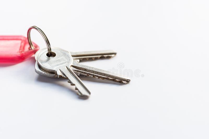 Key bunch with plain tag stock image. Image of property - 205381651