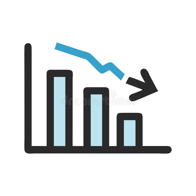 Key Business Decline Icon stock vector. Illustration of investment ...