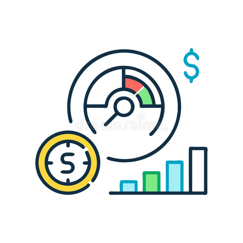 Key Business KPI Icon stock vector. Illustration of finance - 352796062