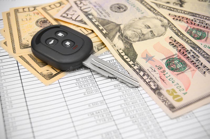 Key from the car, money stock photo. Image of banknote - 33724076