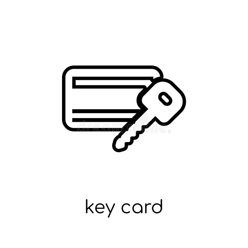 Key Card Icon. Trendy Modern Flat Linear Vector Key Card Icon on Stock ...