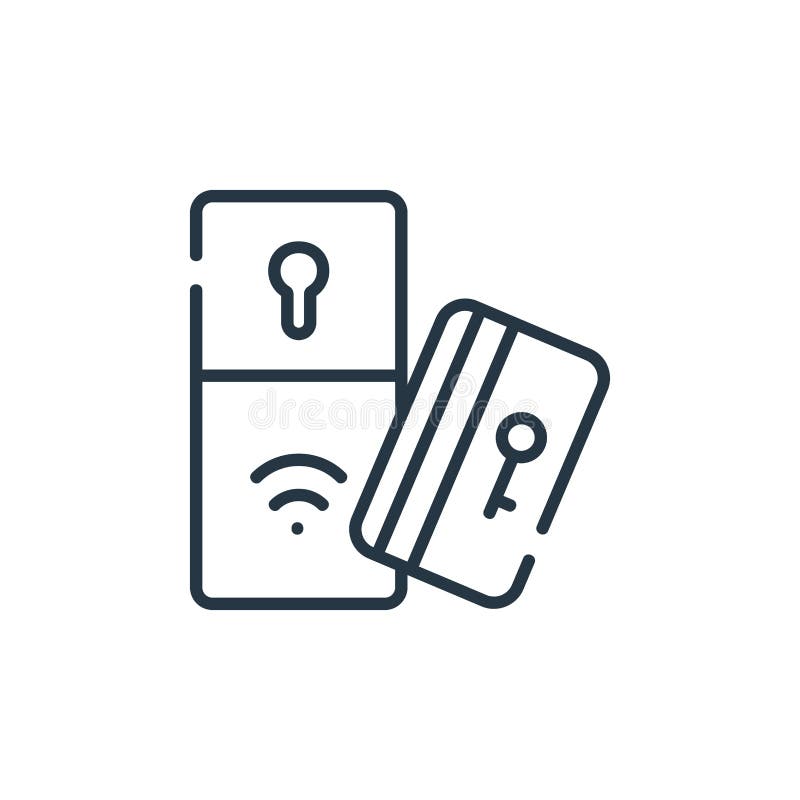 Key Card Icon Vector from Smarthome Concept. Thin Line Illustration of ...