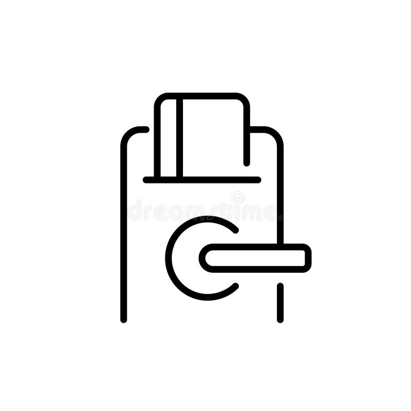 Key Card Inserted into Hotel Lock. Pixel Perfect Icon Stock Vector ...