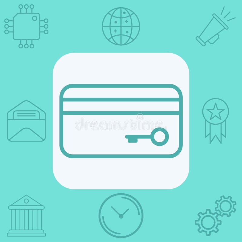 Key Card Vector Icon Sign Symbol Stock Vector - Illustration of ...