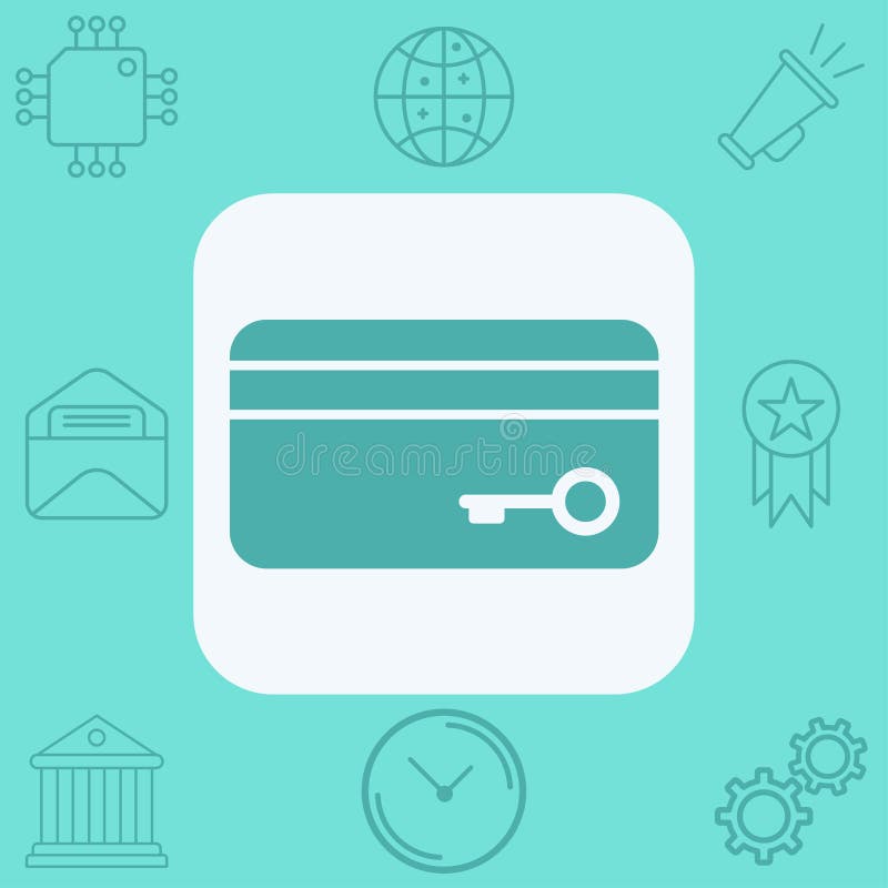 Key Card Vector Icon Sign Symbol Stock Illustration - Illustration of ...