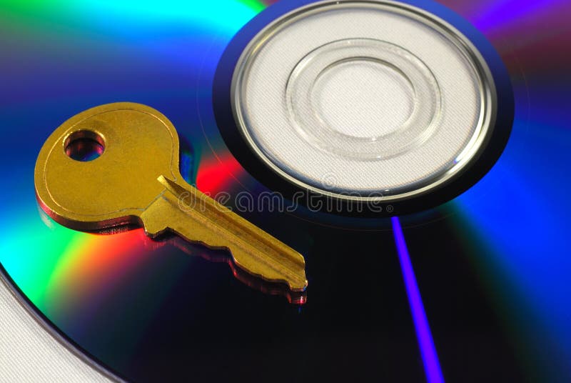 Key on a CD Isolated on White Stock Image - Image of protection ...