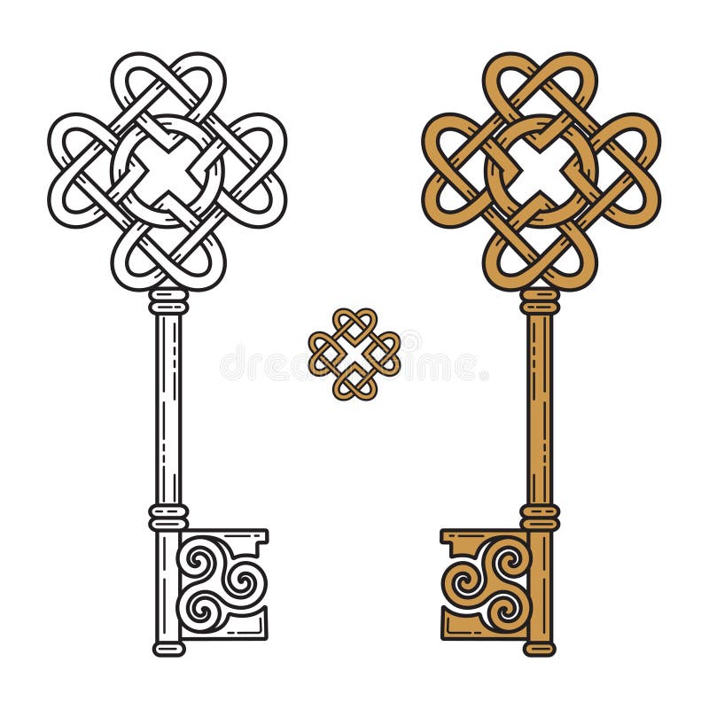 Key in the Celtic Style. Sign of Wisdom Stock Vector - Illustration of ...