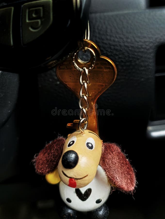 Key Chain of a Car in the Figure of a Cute Dog Stock Photo - Image of ...