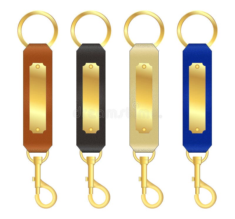 Set of High Detailed and Realistic Steel Metallic Key Chain Isolated ...