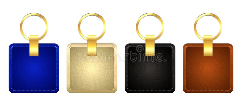 Realistic Leather Labels on Strings Stock Photo - Image of string ...
