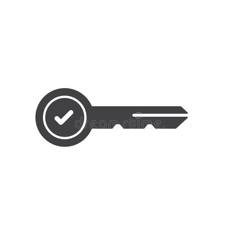 Key Check Icon stock illustration. Illustration of positive - 376355551