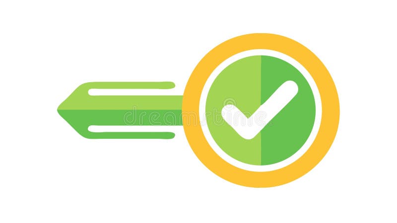 Key with Checkmark Icon for Secure Access, Vector Design Generative AI ...