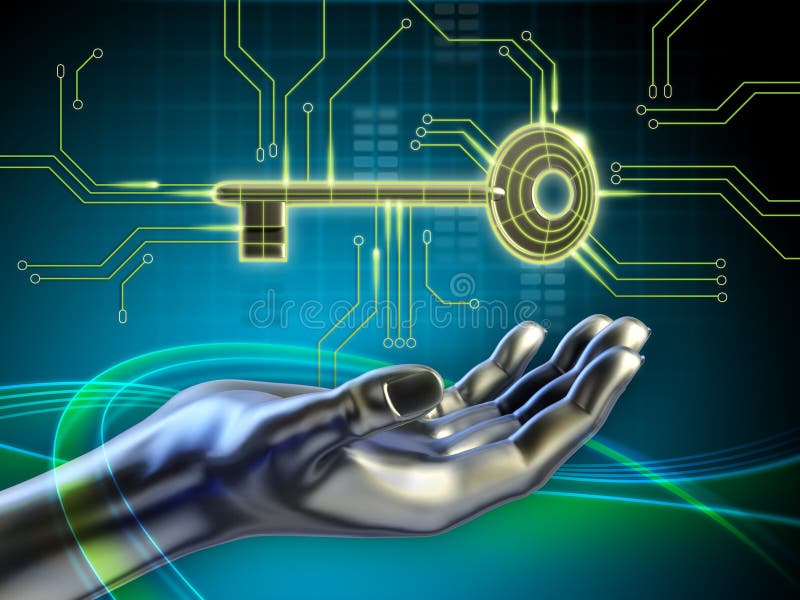 Key and circuits stock illustration. Illustration of macro - 23775116
