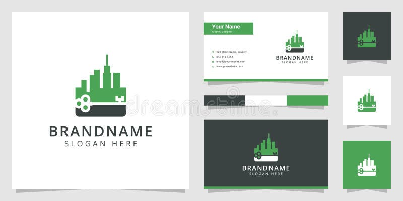 Key City Negative Space Logo Design Stock Vector - Illustration of ...