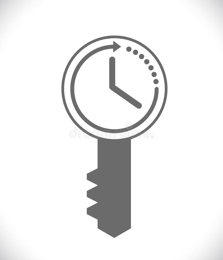 Key clock icon stock vector. Illustration of lock, steel - 200684379