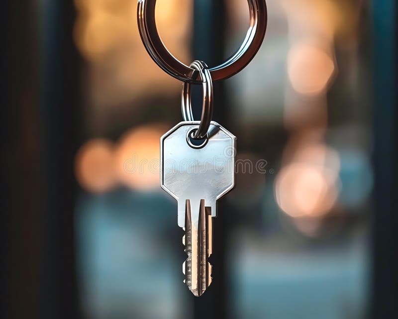 Key Close-up on the Background of a House Stock Image - Image of ring ...