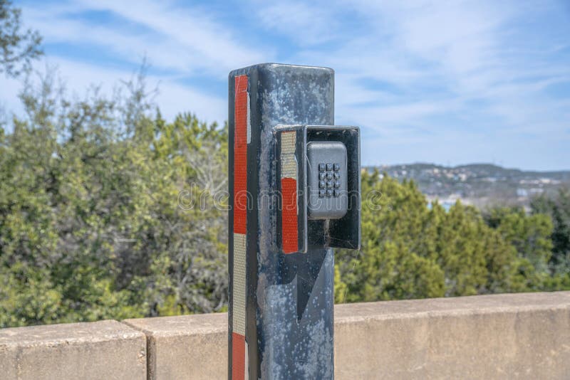 Key Code on the Gate at Lake Austin Dam- Austin, Texas Stock Photo ...