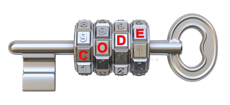 Code Mechanism with the Key Stock Illustration - Illustration of macro ...
