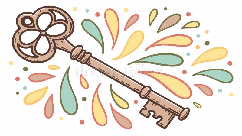 Key with Colorful Splashes Unlocking Ideas Illustration Vector Design ...