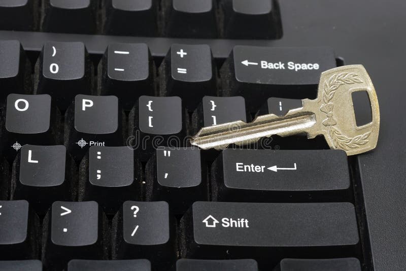 A Key On A Computer Keyboard Conceptual Image Of Internet Security Stock Image Image Of