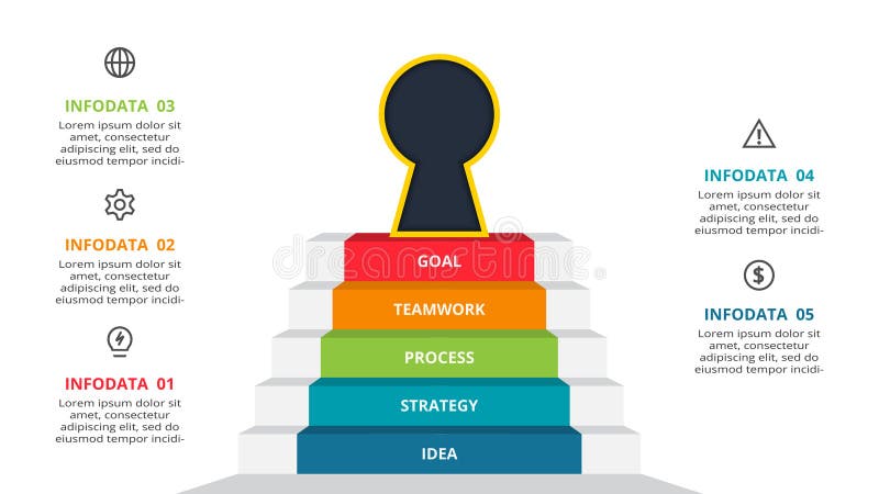 Key Concept for Infographic with 5 Steps, Options, Parts or Processes ...