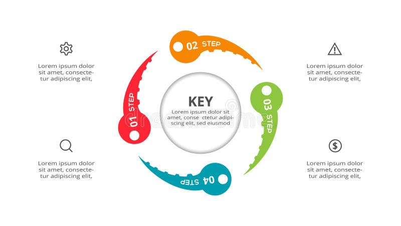 Key Concept for Infographic with 4 Steps, Options, Parts or Processes ...