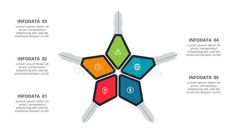 Key Concept for Infographic with 5 Steps, Options, Parts or Processes ...