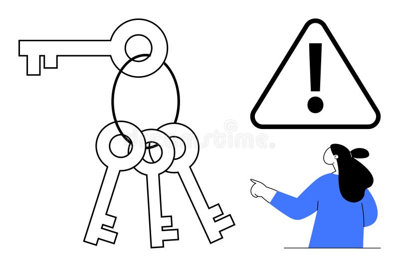 Key Concept of Security and Alert with Person Pointing Stock Vector ...