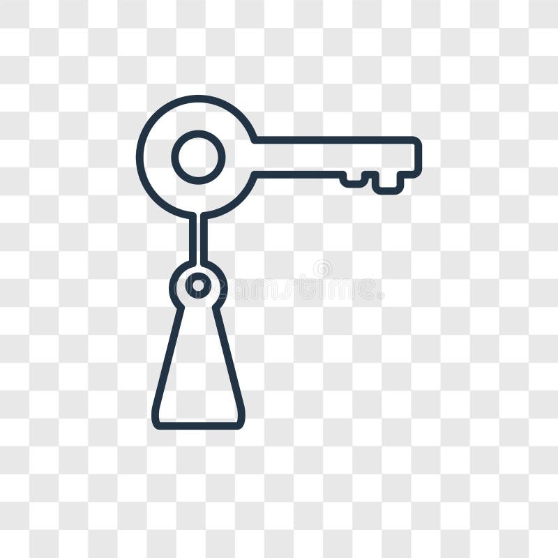 Key Concept Vector Linear Icon Isolated on Transparent Background, Key ...