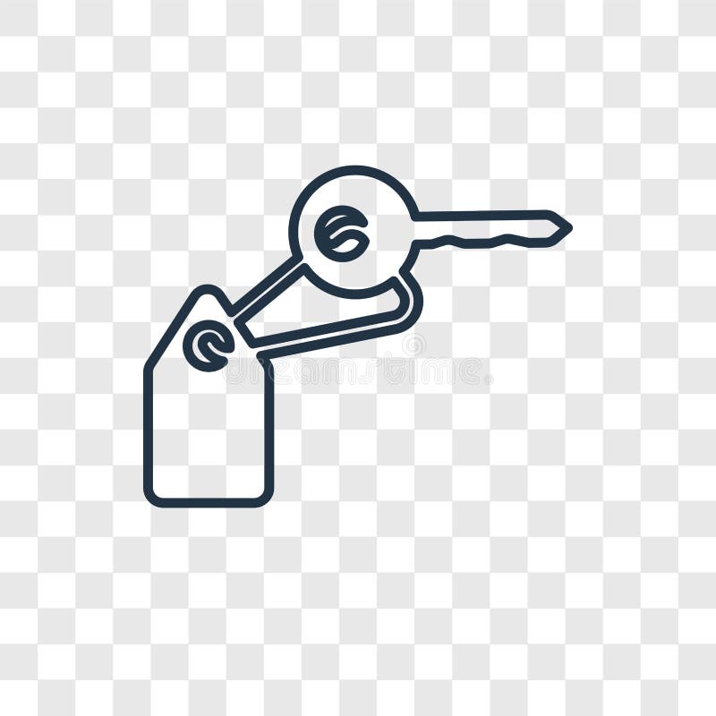Key Concept Vector Linear Icon Isolated on Transparent Background, Key ...