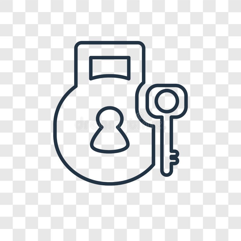 Key Concept Vector Linear Icon Isolated on Transparent Background, Key ...
